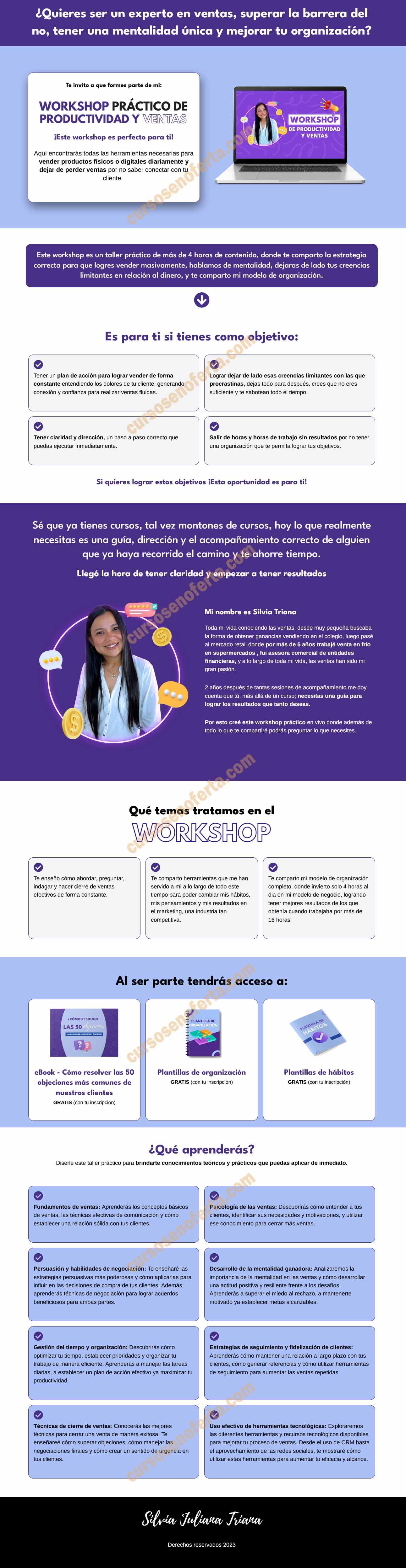 Workshop Práctico de Productividad y Ventas - Silvia Triana - cursosenoferta.com